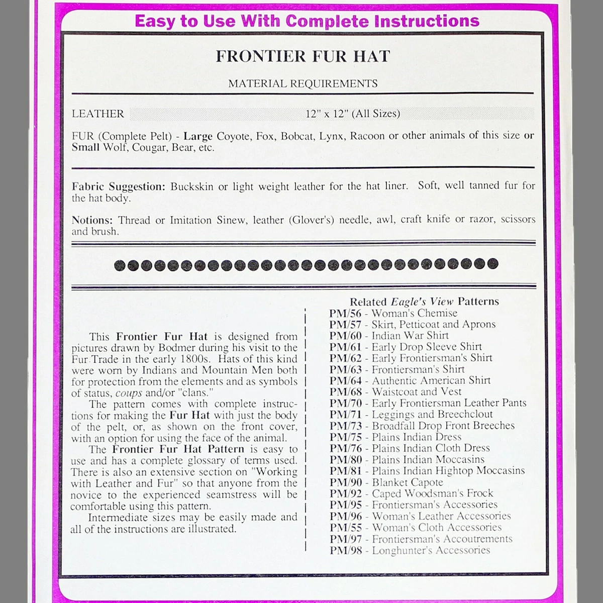 Coyote Fur Hat Pattern