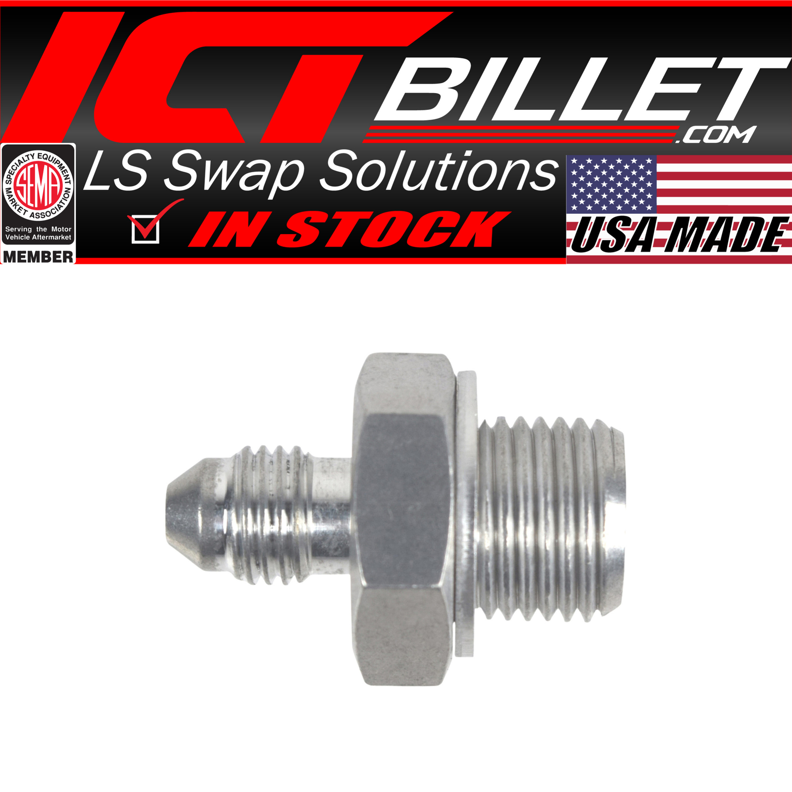 LS Turbo Oil Supply / Feed Adapter Port M16-1.5 to -4AN Fitting LSX LS1 ...
