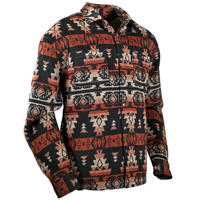 Outback Trading Company® Men's Hudson Aztec Burnt Red Shirt Jacket ...