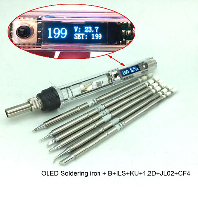 DC12~24V T12 OLED 72W Electric Soldering Iron Tip Welding Adjustable ...