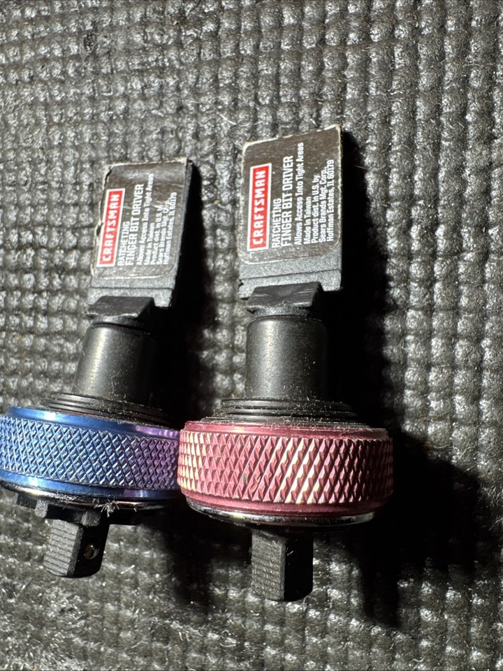 (2) Sears Craftsman Nos Ratcheting Finger Bit Driver 17157 Rare Blue ...