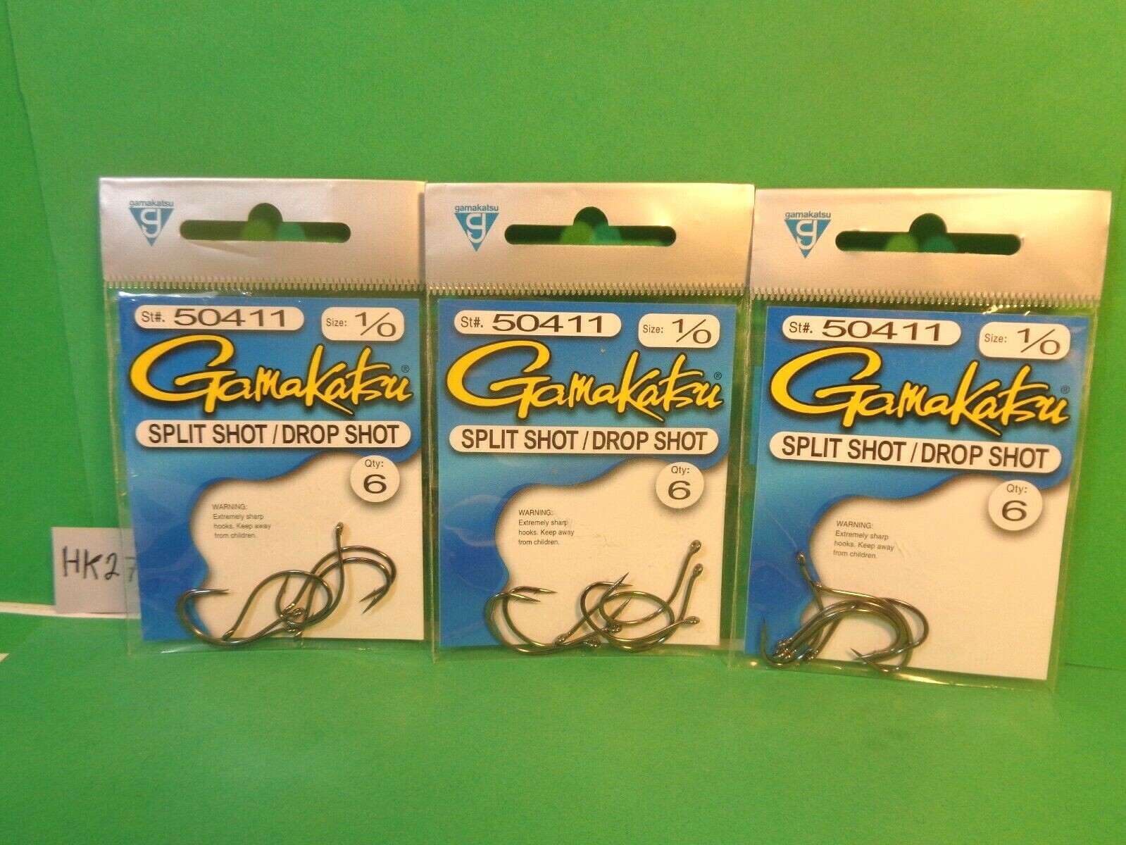 Gamakatsu Split Shot/Drop Shot Hooks, Size 1/0 #50411, 3 Pks/18 Total ...