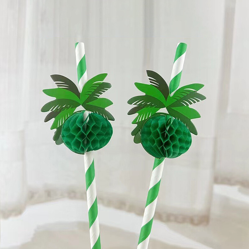 50pcs Coconut Honeycomb Paper Straw Disposable Degradable Party ...