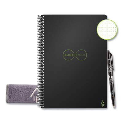 Rocketbook Core Smart Notebook, Dotted Rule, Black Cover, 8.8 x 6, 18 ...