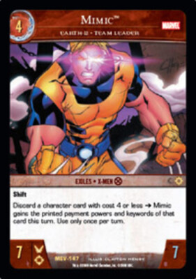VS System: Mimic, Earth-12 Team Leader [Played] Marvel Evolution TCG ...
