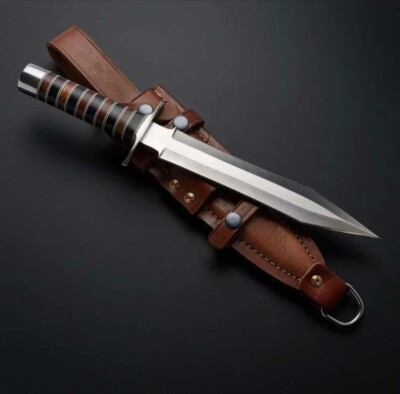 CUSTOM HANDMADE D2 TOOL STEEL HUNTING DAGGER BOWIE KNIFE DAGGER KNIFE W ...