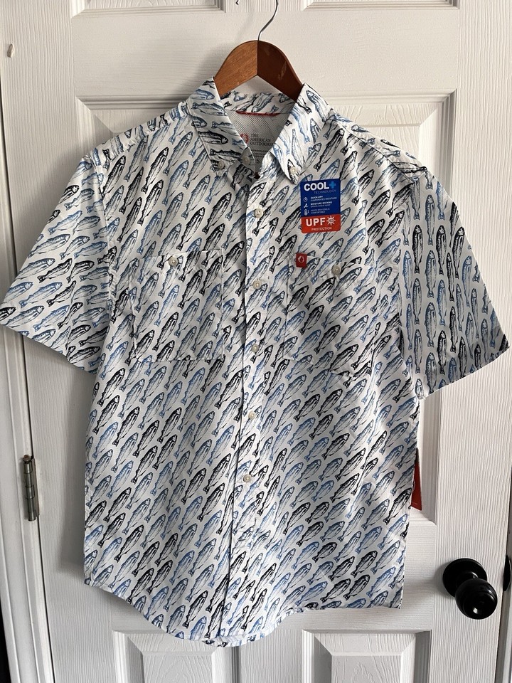 New American Outdoorsman Quick Dry Hiking Fishing Short Sleeve Fish ...