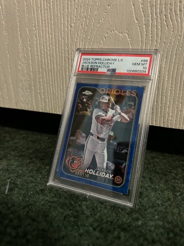 2024 TOPPS CHROME LOGO JACKSON HOLLIDAY BLUE REFRACTOR 097/150 GEM MINT ...