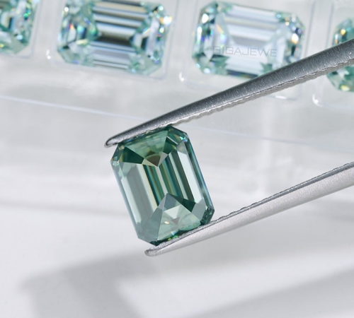 Quality gemstone 6 x 8 mm emerald cut diamond green color D... | eBay