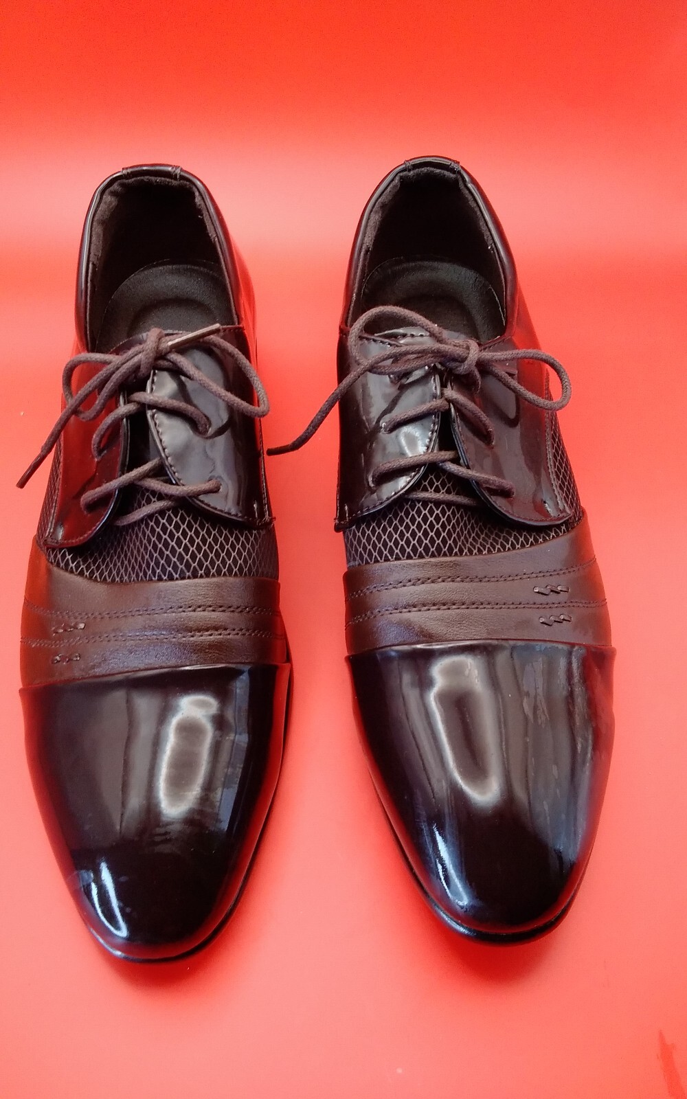 Mens Jingpin Brown Patent Dress Shoes. Size 8 1/2. $5 Shipping | eBay