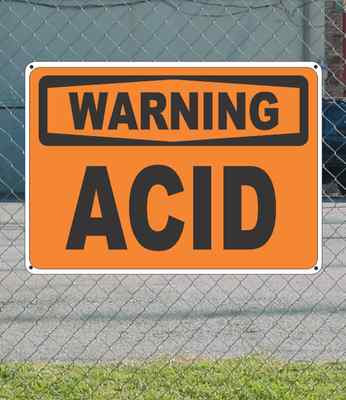 WARNING Acid - OSHA Safety SIGN 10" x 14" | eBay