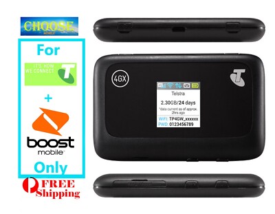 Telstra + Boost Mobile | ZTE MF910Y MF910 4G Wifi Plus Modem LCD ...