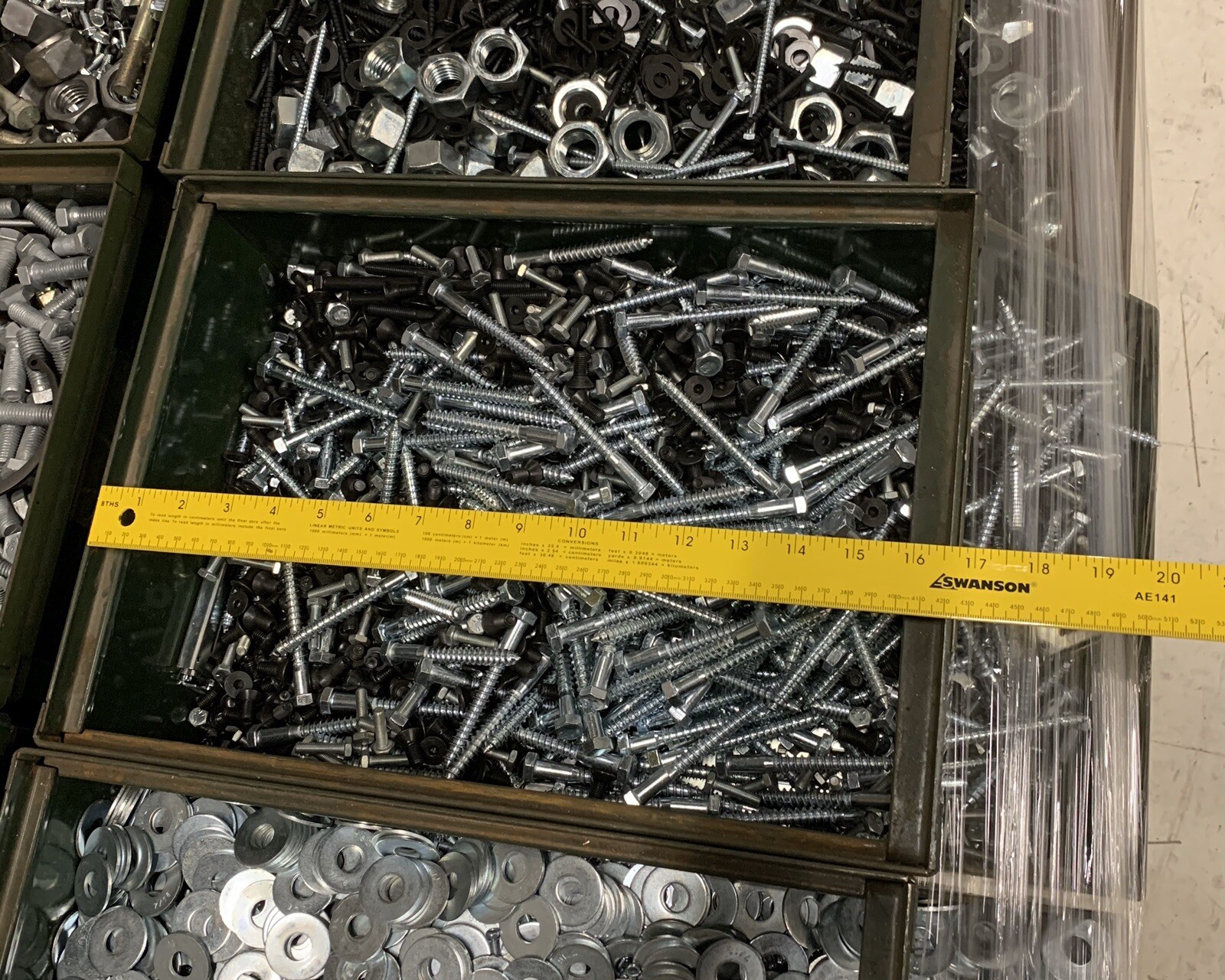 BULK ASSORTED LOOSE HARDWARE 1 STACK BIN FASTENERS NUTS BOLTS SCREWS ...