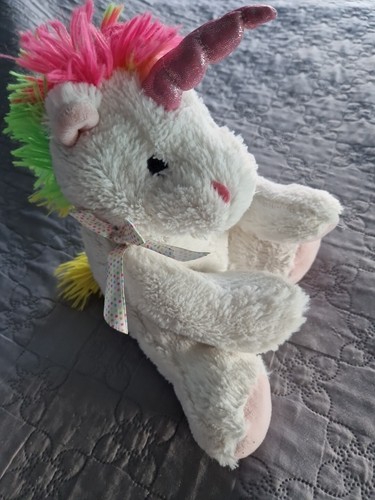 Doudou peluche Max et Sax LICORNE Blanche crinière fluo vert 30cm | eBay