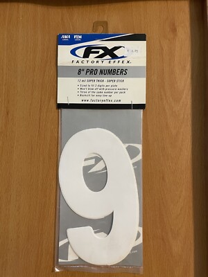 FACTORY EFFEX 8" WHITE #9 PRO NUMBER FOR NUMBER PLATE PART# FX02-4379 ...