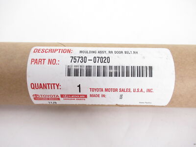 Genuine OEM Toyota 75730-07020 Passenger Rear Belt Molding Sweep 2013 ...