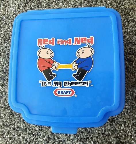 Red and Ned Kraft It's My Cheese Container Blue Plastic Holder Vintage ...