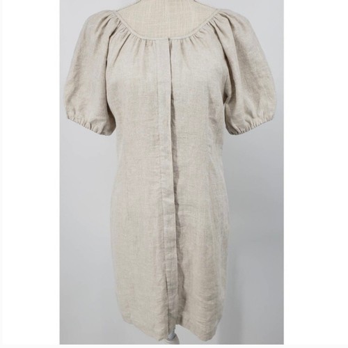 J Crew Linen V Back Short Sleeve Button Down Flax Sheath Mini Shirt ...