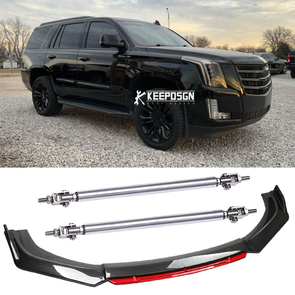 Front Bumper Lip Spoiler Splitter Carbon Fiber Body Kits For Cadillac ...