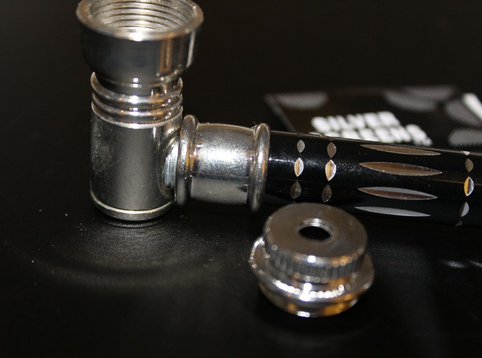 ORIGINAL BLACK METAL Smoking Pipe w/Lid Tobacco Pipe Metal pipe ALL ...