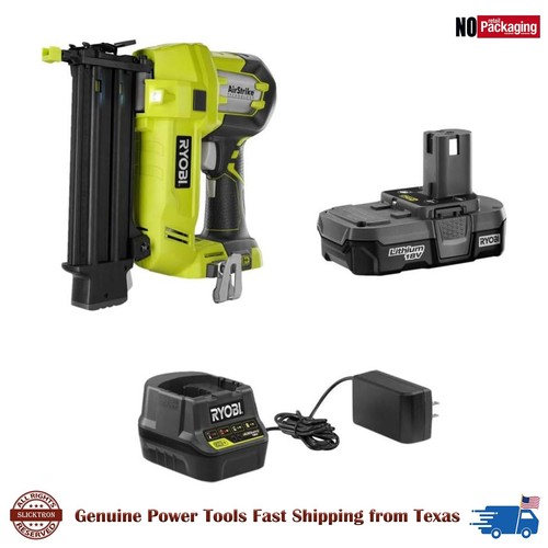 RYOBI P321 18V ONE+ AIRSTRIKE 18GA Brad Nailer w/1.5 Ah Battery 18V ...