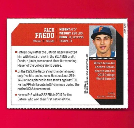 2017 SI Kids ALEX FAEDO Rookie Card, University Florida Gator/Detroit ...