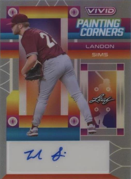 2022 Leaf Vivid - Painting Corners Landon Sims #PC-LS1 Gray /40 (AU, RC ...