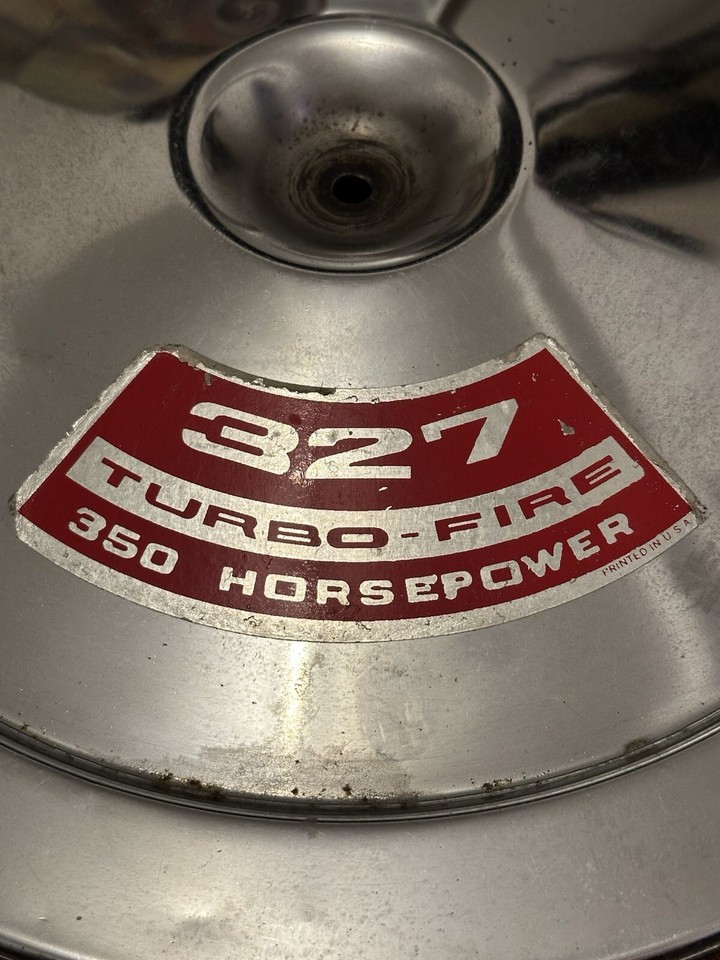Vintage Chevrolet 327 Turbo-Fire Air Cleaner Lid 350 HP OEM Engine ...