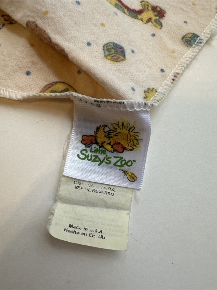 Little Suzy’s Zoo Baby Blanket 35”x27” Vintage Gerber Duck Rabbit ...