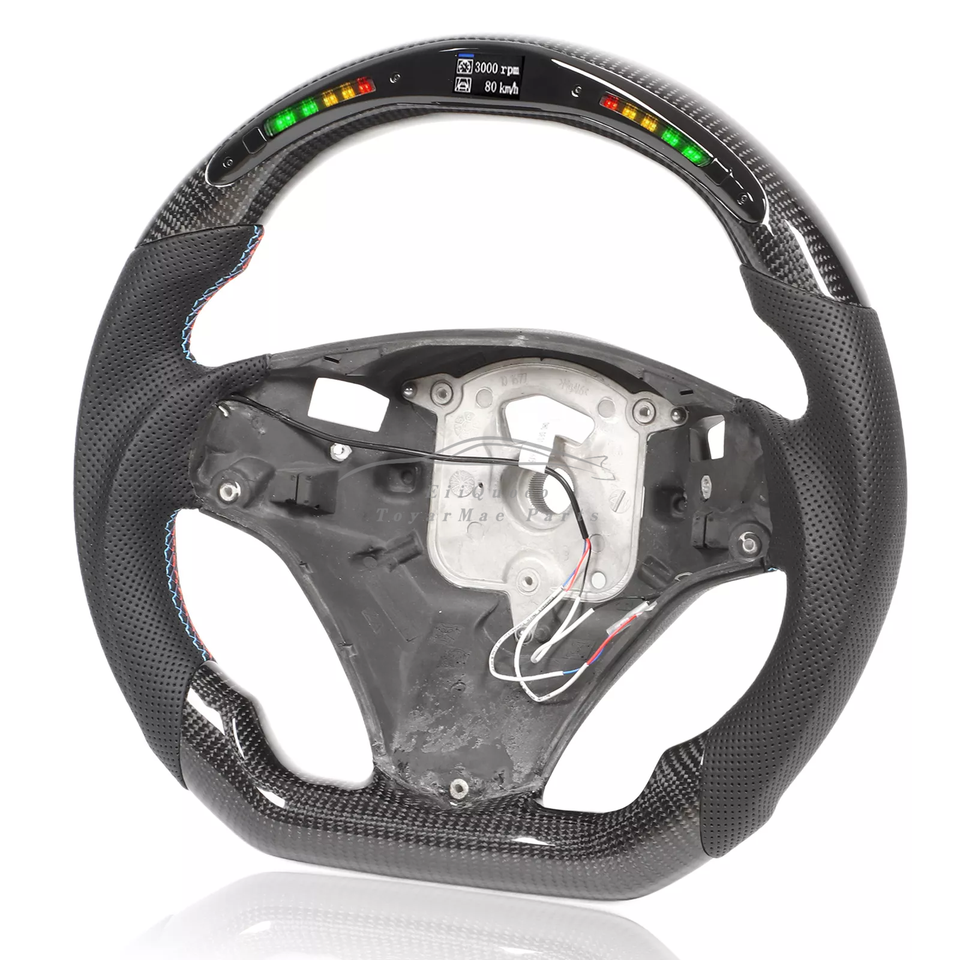 Carbon Fiber LED Display Shift Lights Steering Wheel For M3 E90 E92 E93 ...