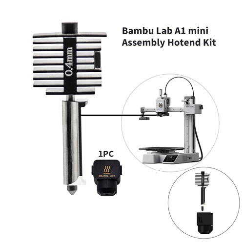 0.2mm-0.8mm Hardened Steel Nozzle Hotend Kit for Bambu Lab A1 Mini 3D ...