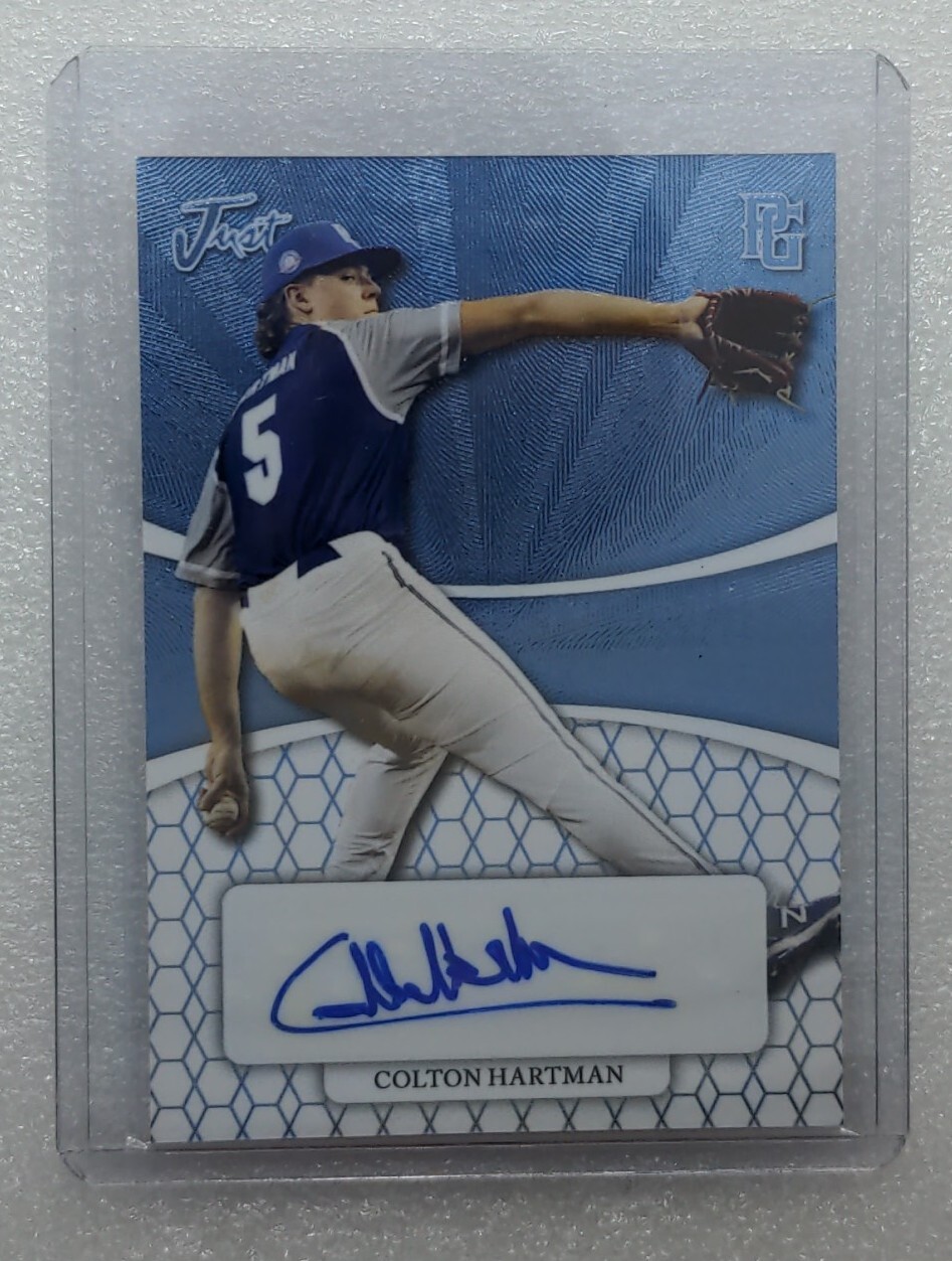 2022 LEAF METAL PERFECT GAME JUST MINORS COLTON HARTMAN 2/4 BLUE AUTO ...