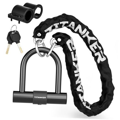 Motorcycle Chain Lock, Heavy Duty Bike Chain Lock with 2 Keys, Bike ...