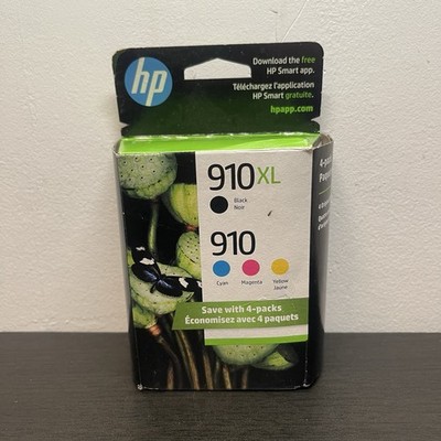 Genuine HP 910XL 910 Black Color 4 Pack Ink Cartridge 8010 Set XL OEM ...