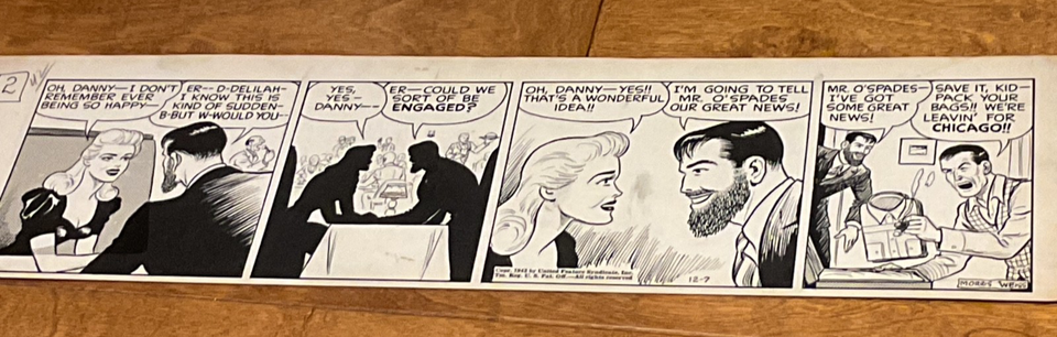 Morris Weiss ORIGINAL comic strip comic proofs '43, '73- two different ...