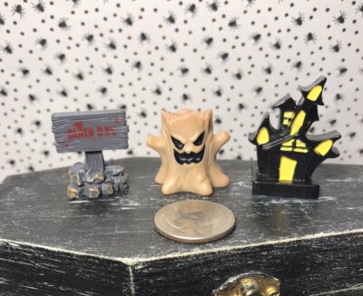 Miniature 3 Spooky Items Halloween Haunted House | eBay