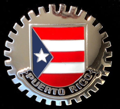 PUERTO RICO CAR GRILLE BADGE CHROME EMBLEM SAN JUAN | eBay