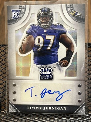TIMMY JERNIGAN 2014 CROWN ROYALE ROOKIE SIGNATURES AUTOGRAPH RAVENS ...