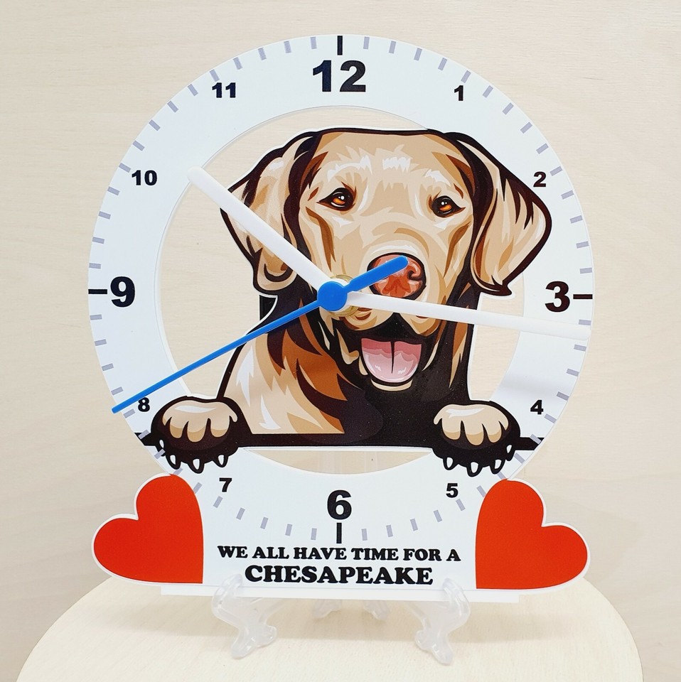Personalised Clock, Your Dog's Name, 50+ Dog Breeds, Cartoon Style ...