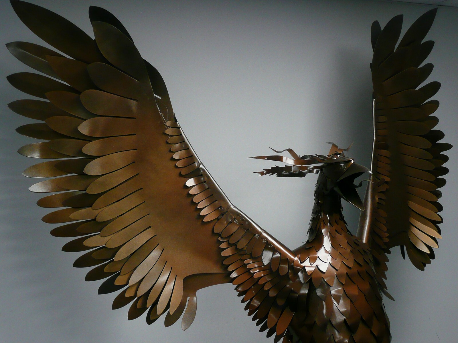 Handmade Welded Steel Phoenix Sculpture on stand | eBay UK