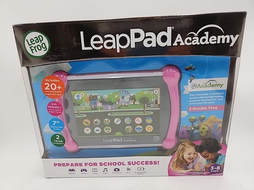 LeapFrog LeapPad Academy 6022 Pink Kids 7" Shatter-Safe Screen Learning ...