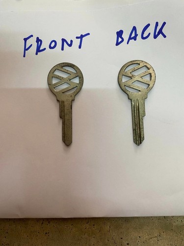 X2 BLANK KEYS VW Volkswagen Beetle Bug T1 T2 T25 Karmann Ghia 60-70 NOS ...