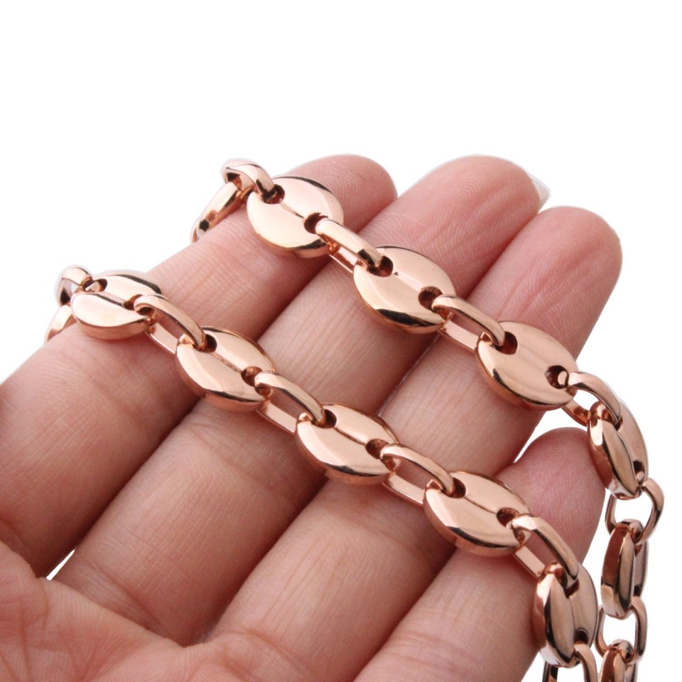 Charming Stainless Steel Mutil-Color Coffee Beans Link Chain Men Women ...