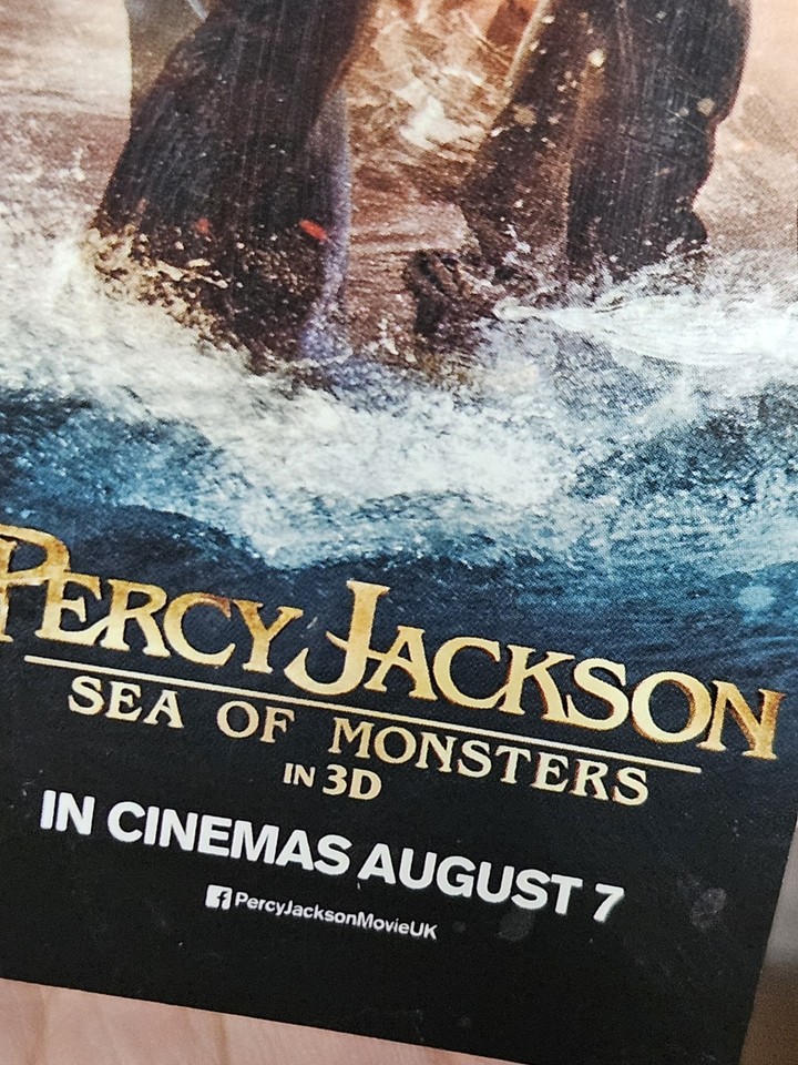 Rare! Percy Jackson Sea Of Monsters Movie Card Bookmark | eBay UK