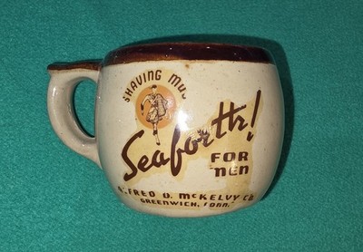 RARE Stoneware Vtg. Seaforth Shaving Mug Alfred D. Mckelvy Co. NY With ...
