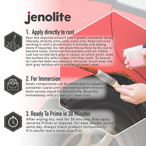 JENOLITE Original Rust Remover Liquid Treatment, Removes Rust Back To ...