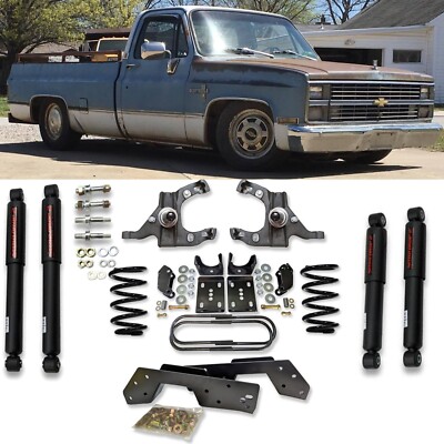 1973-1987 GMC C20 6"/8" Drop Kit SBC 14 Bolt Complete Lowering Kit with ...