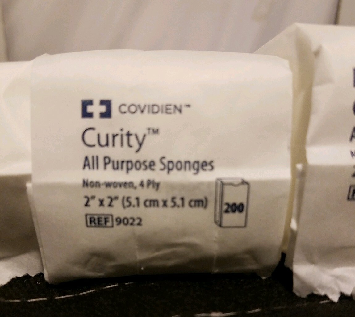 Box of 40 Packs Curity All Purpose Sponges 2”x2” (Non-woven, 4 Ply) Ref ...