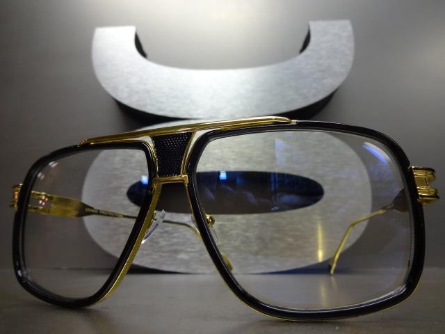 CLASSIC Vintage RETRO HIP HOP Rapper Clear Lens EYE GLASSES Black ...