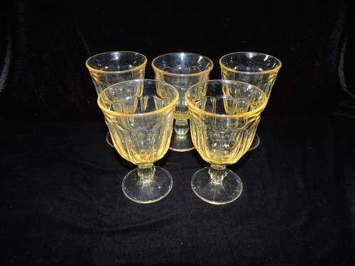 Mid Century Vintage Yellow Glass Set of 5 | eBay